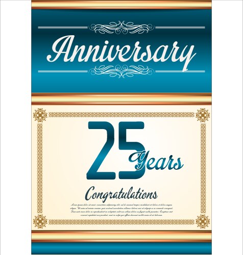 Anniversary golden laurel wreath 25 years Vector Image