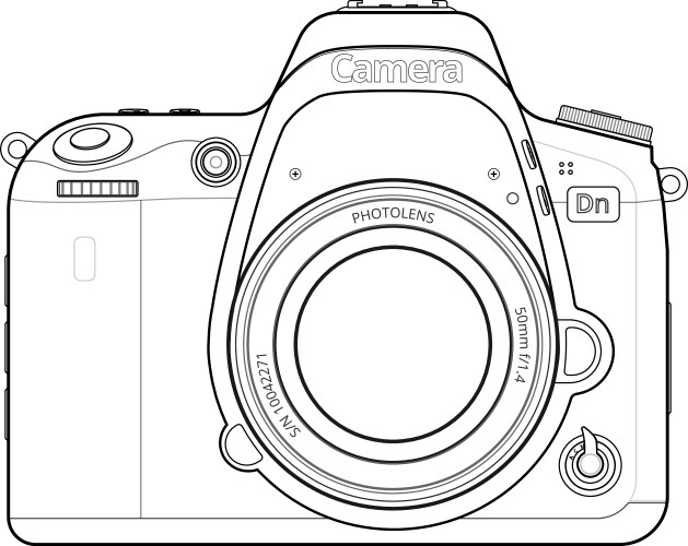 Dslr camera outline Royalty Free Vector Image - VectorStock