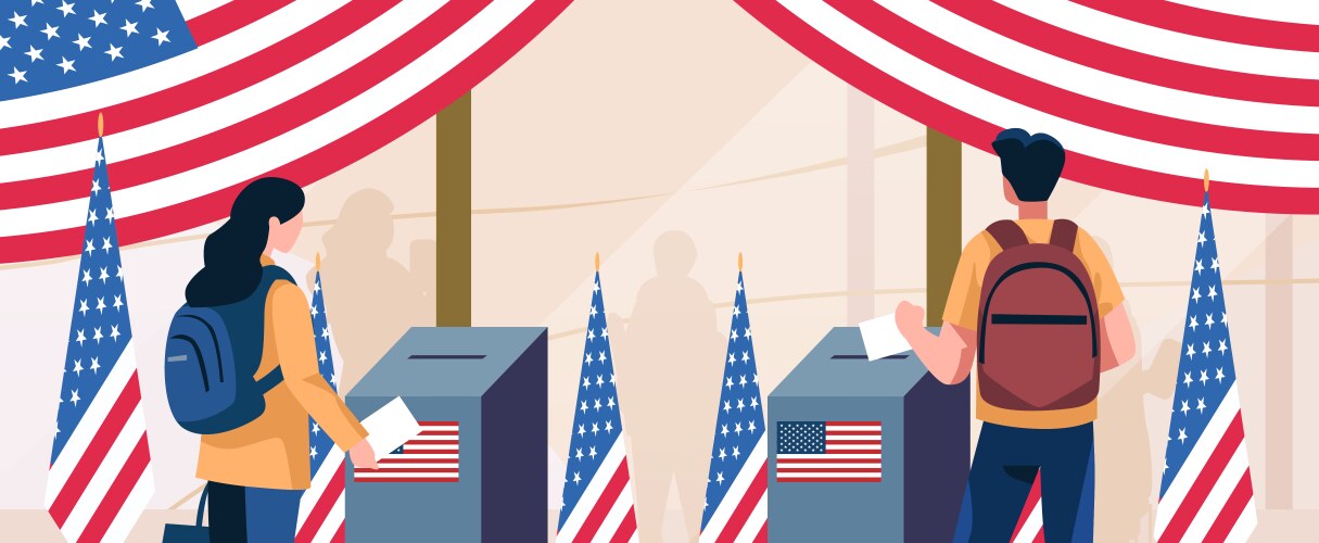 Election day concept voters casting ballots Vector Image