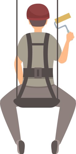 Industrial climber working at height wearing Vector Image