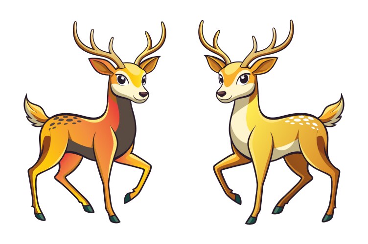 Sika deer axis samba isolated Royalty Free Vector Image