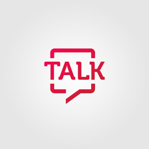 Talk bubble chat letter t overlapping logo icon Vector Image