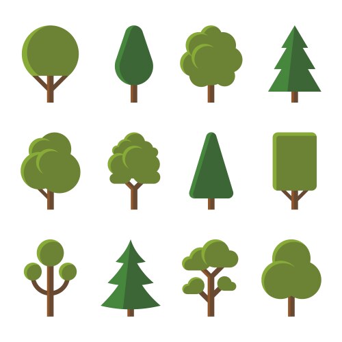 Tree icons set Royalty Free Vector Image - VectorStock