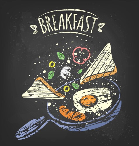 Breakfast poster Royalty Free Vector Image - VectorStock