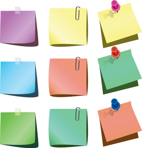 Post it note paper Royalty Free Vector Image - VectorStock