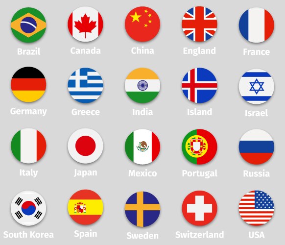 World flags Royalty Free Vector Image - VectorStock