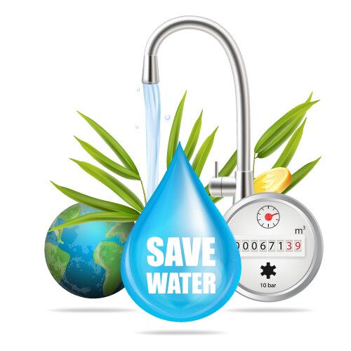Save water background Royalty Free Vector Image