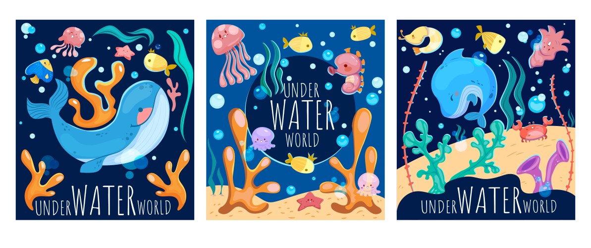 Underwater world concept Royalty Free Vector Image