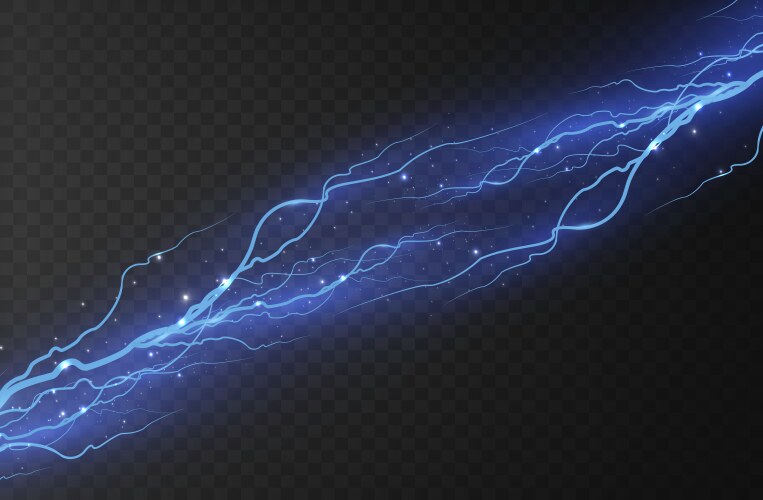 Realistic lightning and thunder bolt Royalty Free Vector