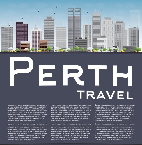 Perth City Skyline Silhouette Vector Images (96)