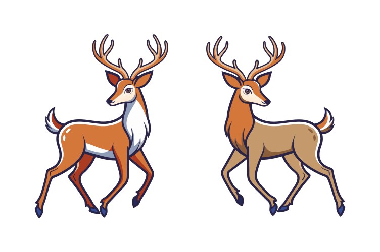 Sika deer axis samba isolated Royalty Free Vector Image