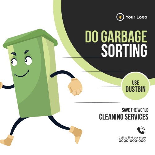 Banner design of use dustbin Royalty Free Vector Image