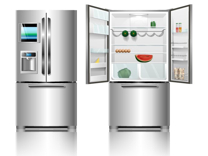 Red fridge Royalty Free Vector Image - VectorStock