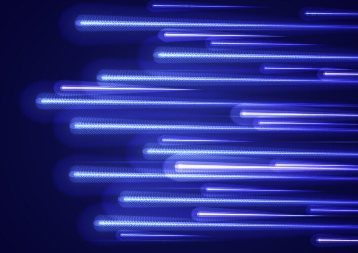 High motion speed blue light lines blur rays Vector Image