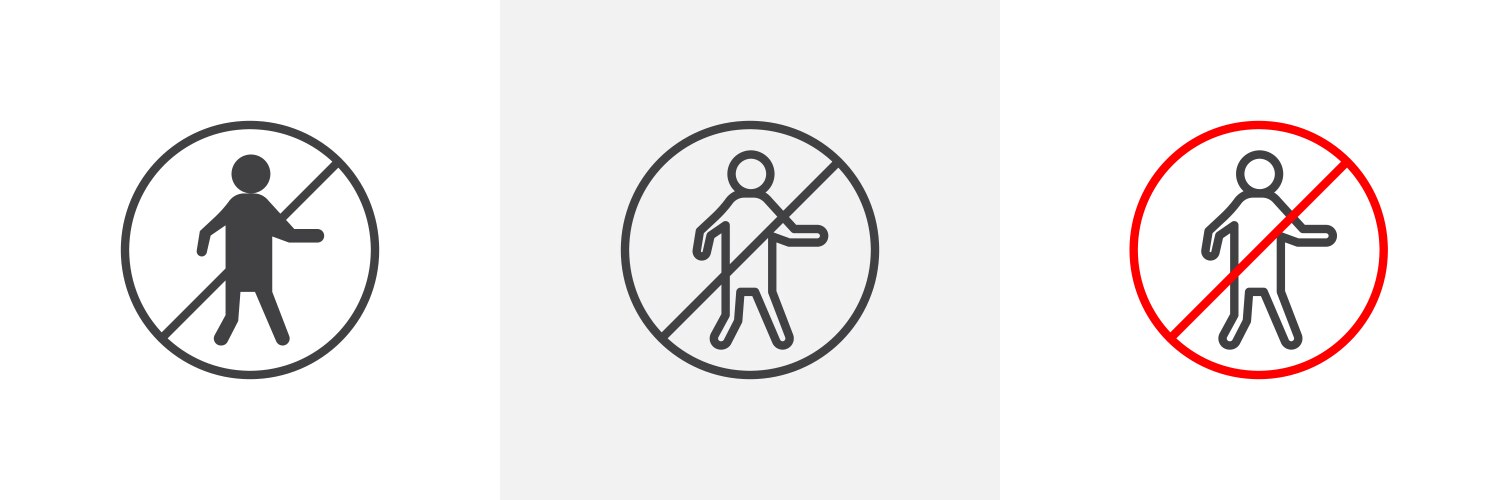 No entry sign icon set restriction of access Vector Image