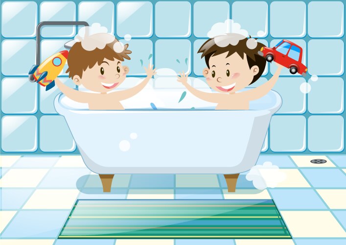 Boy in bathroom Royalty Free Vector Image - VectorStock