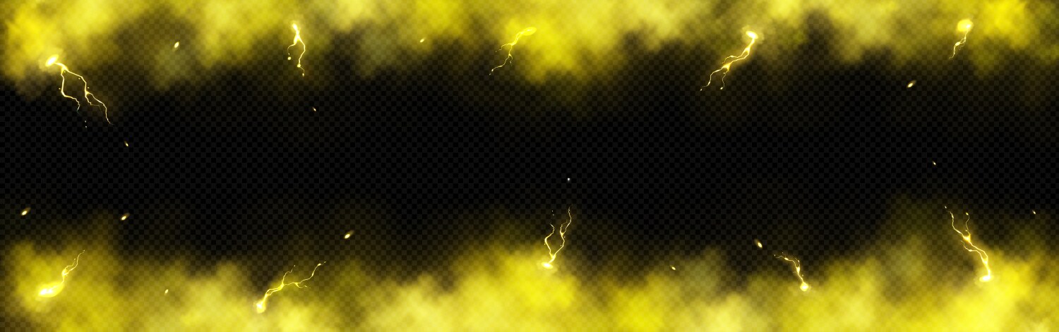 Empty frame with green smoke and lightning Vector Image