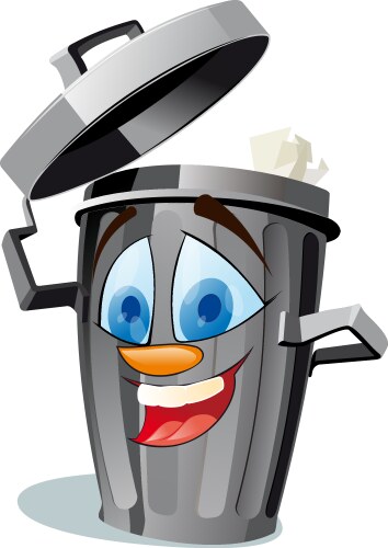 Angry cartoon trash can Royalty Free Vector Image