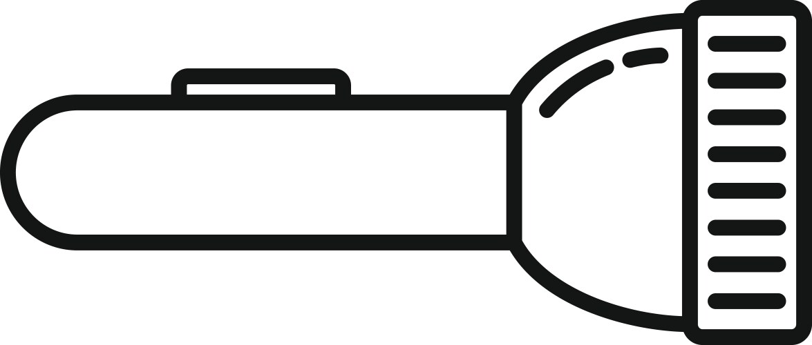 Pistol flashlight icon outline laser Royalty Free Vector