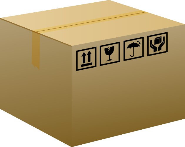 Warning of packaging symbol Royalty Free Vector Image