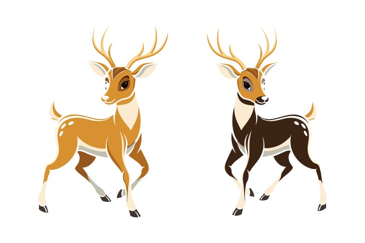Sika deer axis samba isolated Royalty Free Vector Image