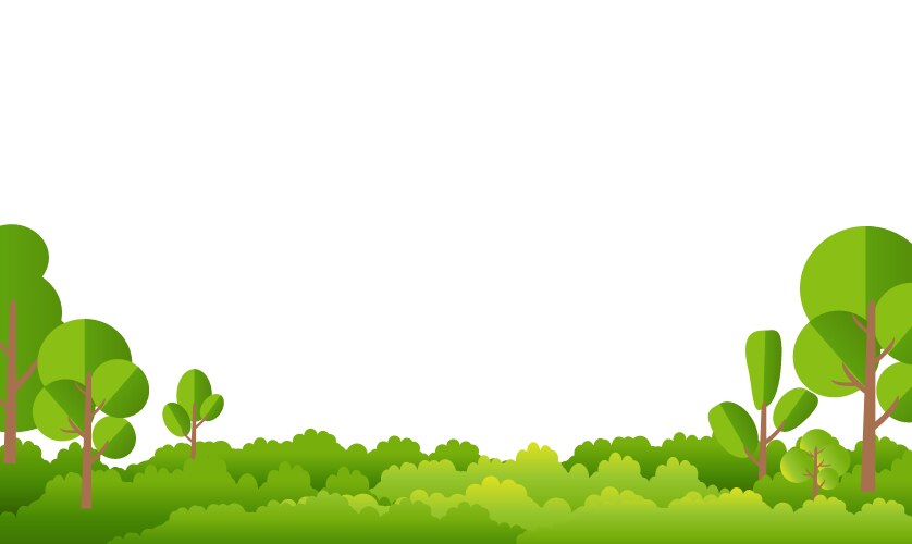 Green tree border isolated white background Vector Image