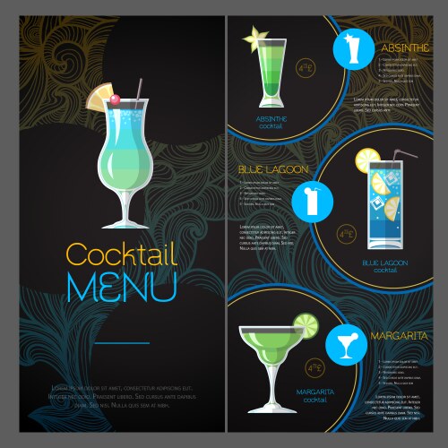 Blue lagoon cocktail Royalty Free Vector Image