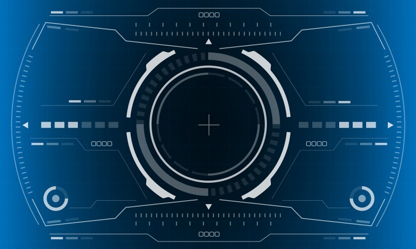 Hud sci-fi interface screen view white hexagon Vector Image