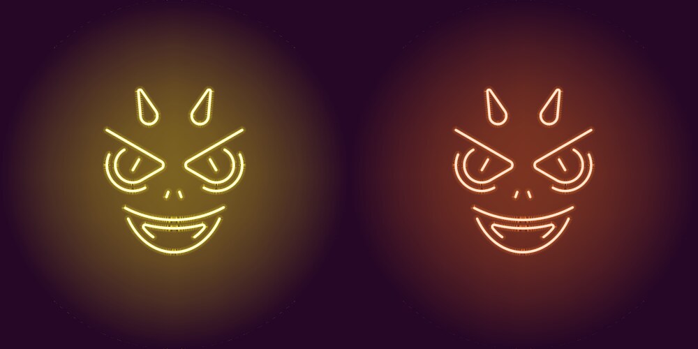 Neon Light Devil Vector Images (over 480)