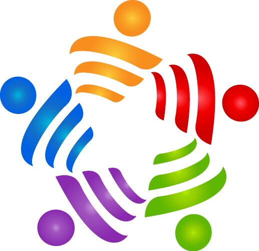 Teamwork hands logo Royalty Free Vector Image - VectorStock