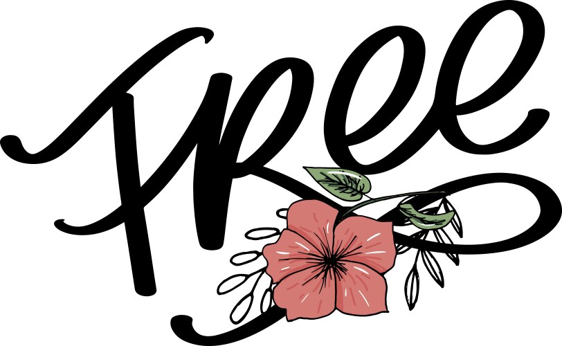 Free hand written lettering calligraphy brush Vector Image