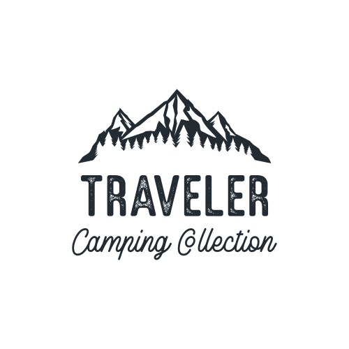 Mountain logotype with hill peaks minimal retro Vector Image