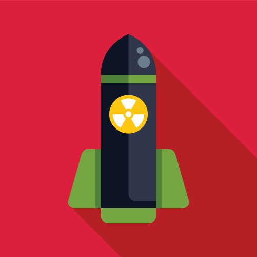 Atomic rocket missile carrying nuclear warhead Vector Image