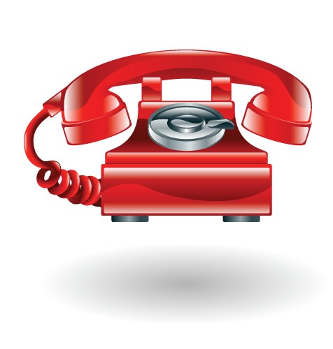 Vintage red phone with buttons dial ring Vector Image