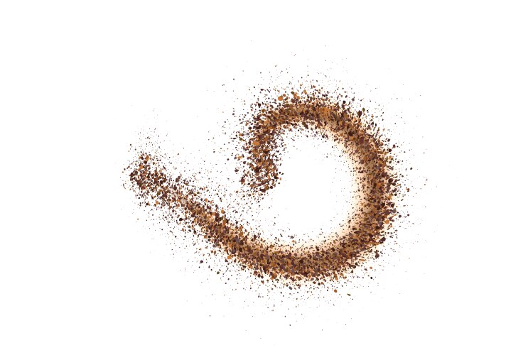 Coffee or chocolate powder flying dust particles Vector Image