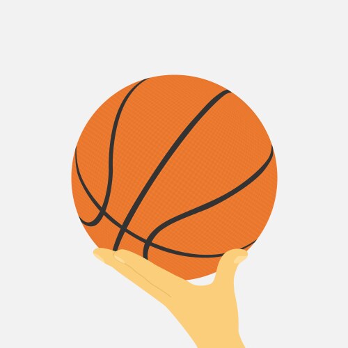 Hand holding basketball ball Royalty Free Vector Image