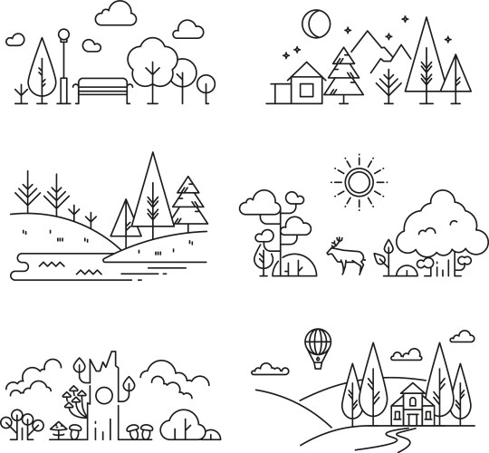 Landscape Outline Vector Images (over 100,000)