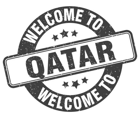 Welcome to qatar stamp round sign Royalty Free Vector Image