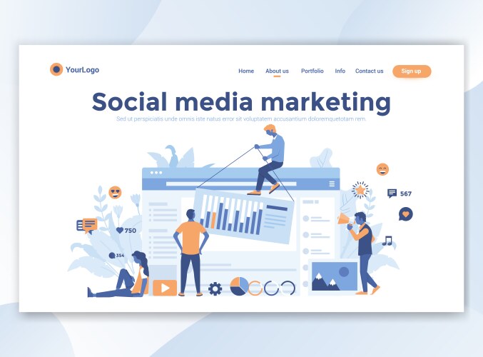 Flat modern design of wesite template - engaging Vector Image Flat modern design of wesite template - engaging Vector Image