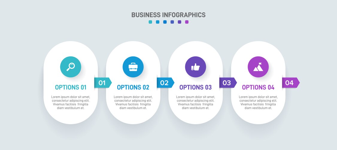 Horizontal progress bar featuring 4 arrow-shaped Vector Image