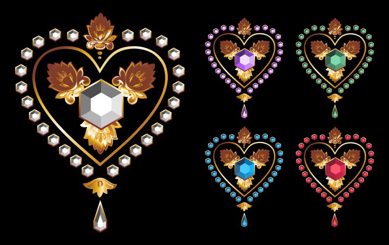 Gem heart Royalty Free Vector Image - VectorStock