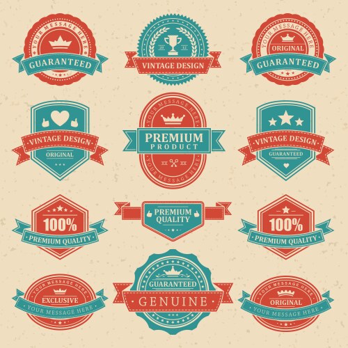 Vintage stickers and labels Royalty Free Vector Image