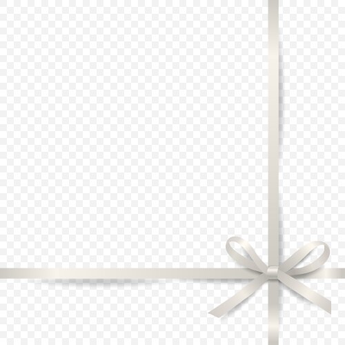 Realistic silk white gift ribbon satin bow Vector Image