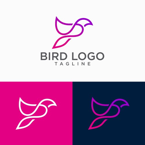 Pink bird logo Royalty Free Vector Image - VectorStock