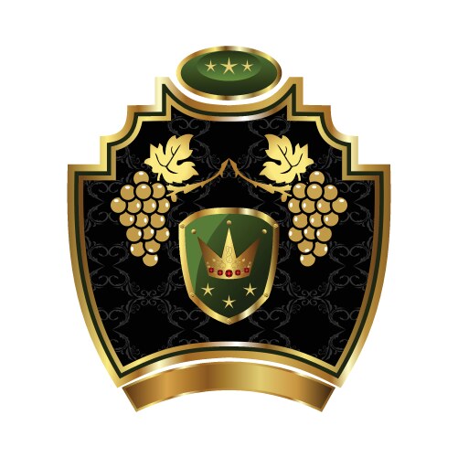 Ornate heraldic shield with crown Royalty Free Vector Image
