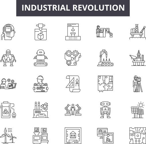 Industrial activity icons pack Royalty Free Vector Image