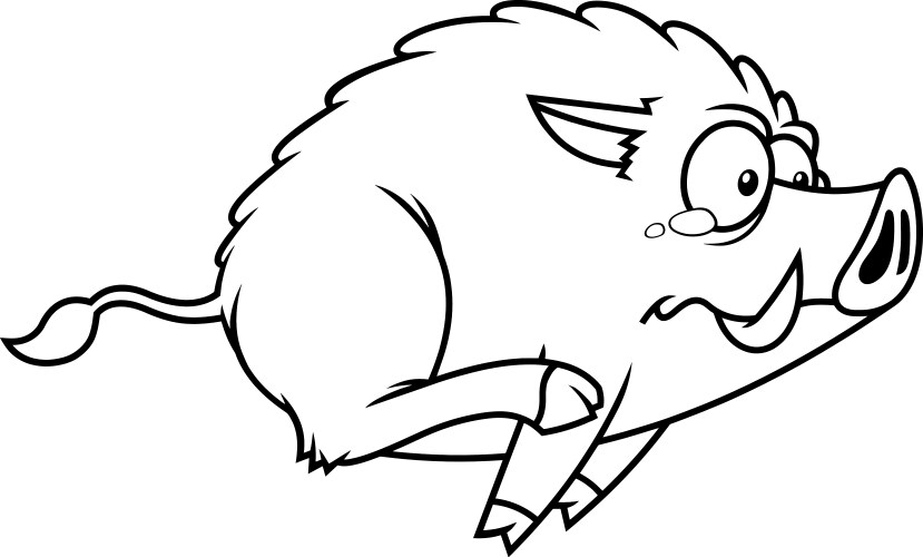 Hand drawn of wild boar outline Royalty Free Vector Image