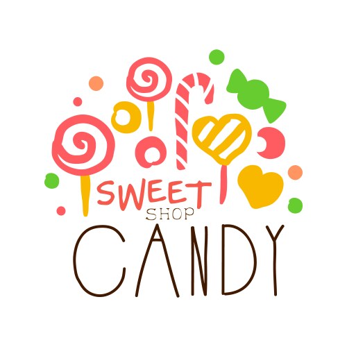 Candy logo design template Royalty Free Vector Image