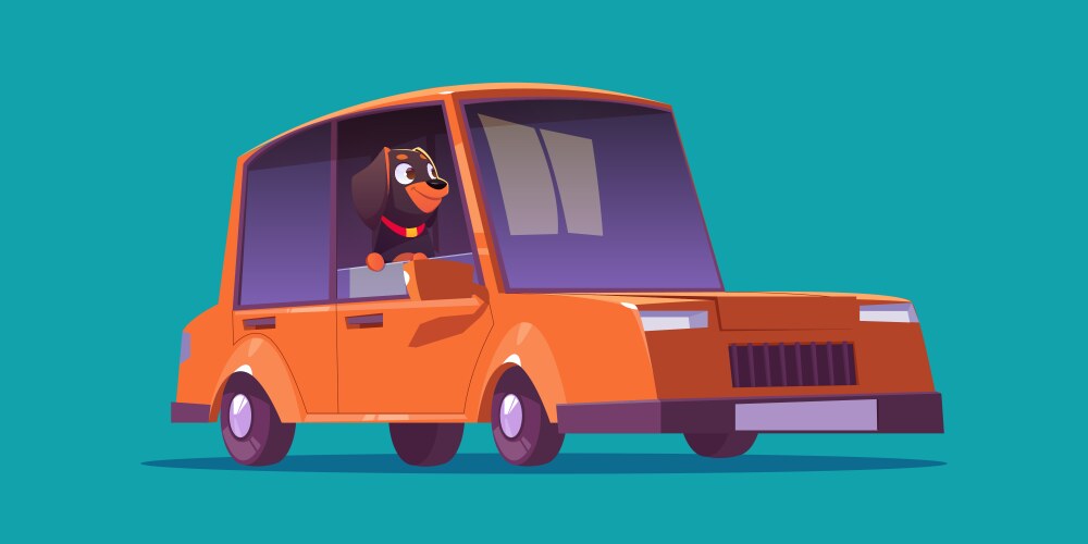 Car Cartoon Dog Driving Vector Images (over 540)