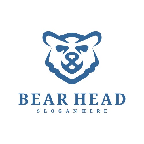 Bear logo template creative head Royalty Free Vector Image